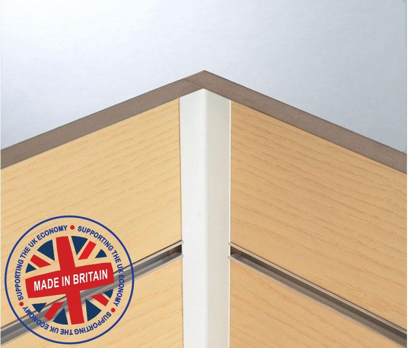 Slatwall 90 degree Fixed Corner Profile - All Colours