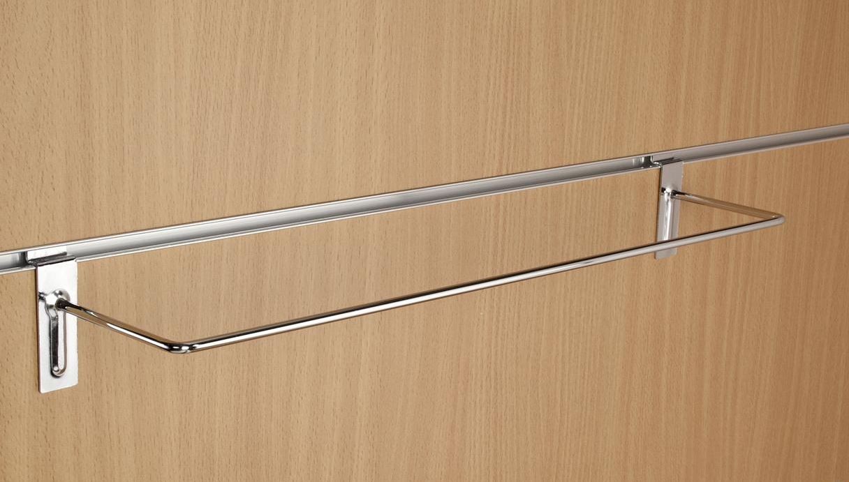 Chrome Slatwall Gift Wrap Hanging Display Rail