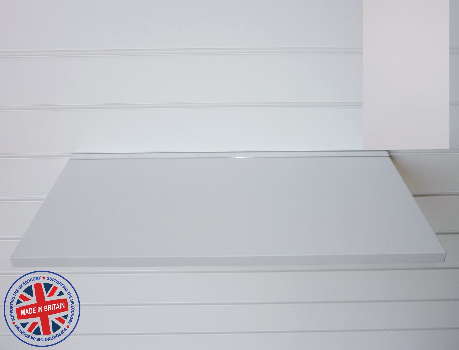 Grey Wood Shelf / Floating Slatwall Shelf - 1000mm wide x 200mm deep