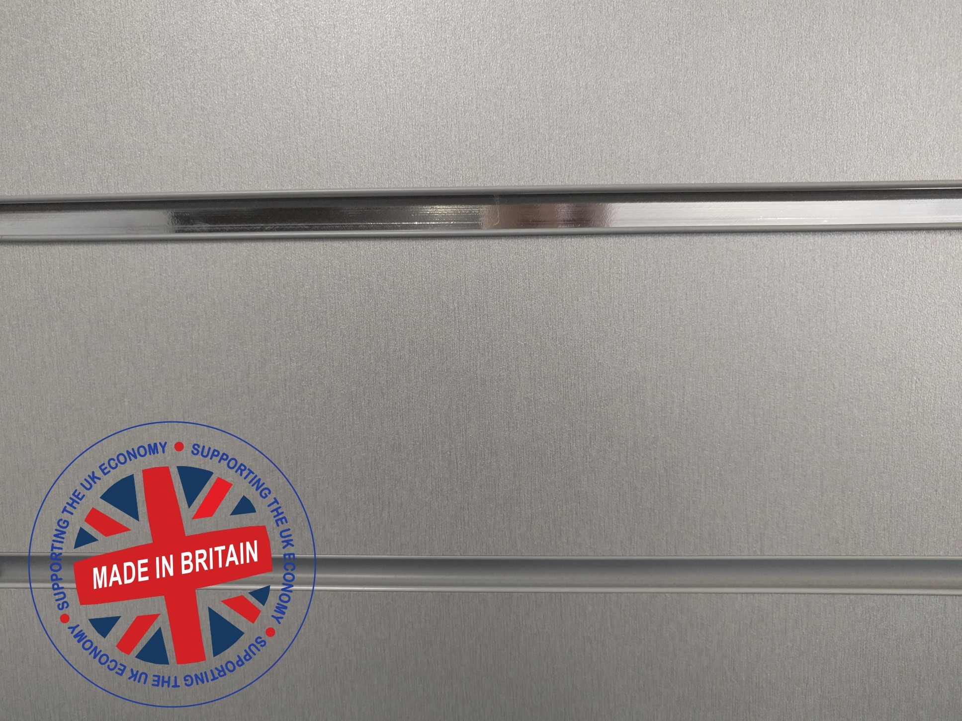 Pewter / Silver Slatwall Panel 4ft x 4ft (1200mm x 1200mm)